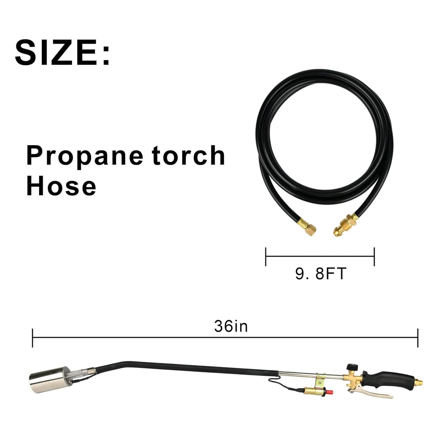 CAMPFIRE Propane Torch Weed Burner with Integrated Flame Control Valve ...